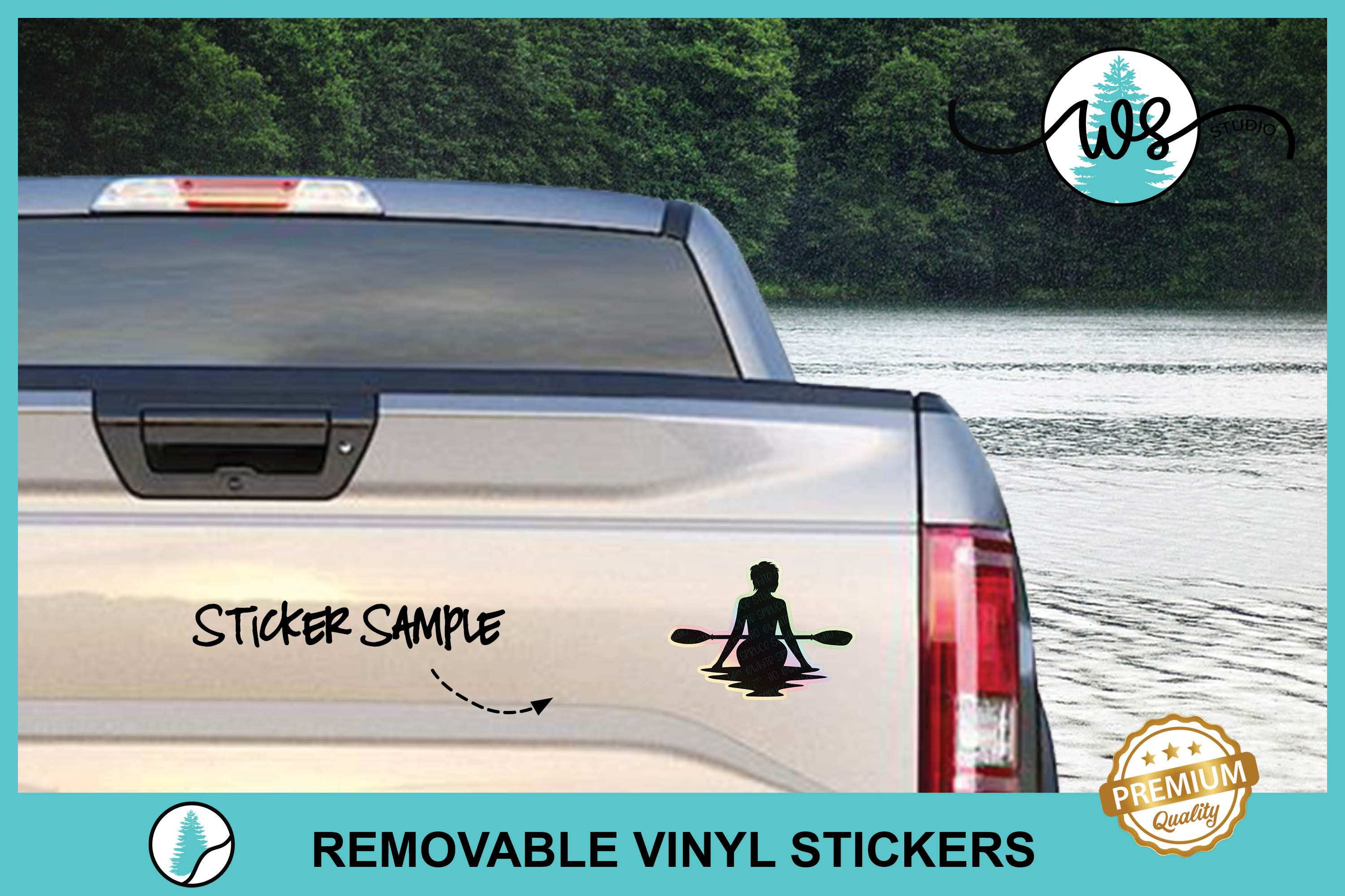 Holographic Kayak Sticker, Rainbow Kayak Sticker, Kayak Window Decal ...