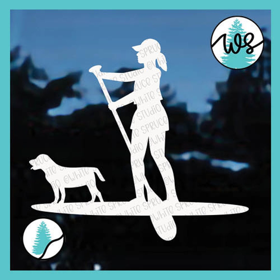Woman and Dog SUP Decal, SUP Decal, SUP Window Decal, Sup Bumper Decal ...