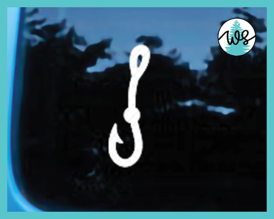 Fishing Decal, Fish Hook Decal, Fish Hook Vinyl Decal, Funny Fishing ...