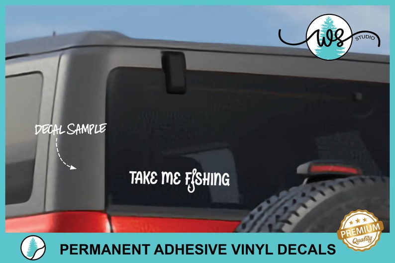Fishing Decal, Take Me Fishing Decal, Fishing Permanent Vinyl, Funny ...