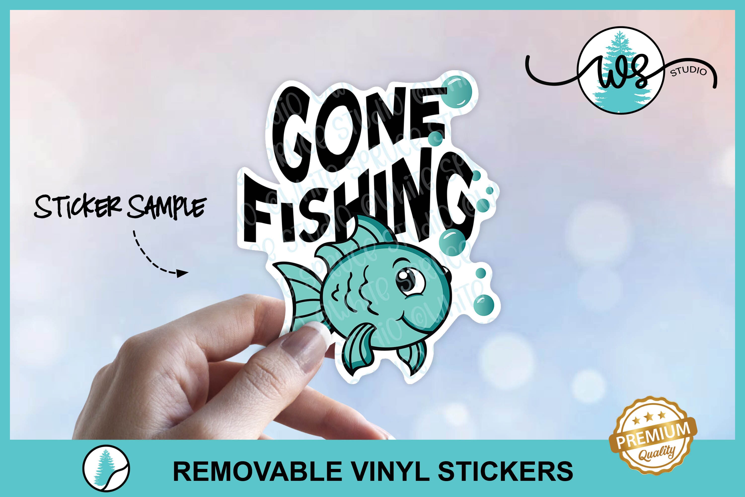 Fishing Sticker, Gone Fishing Sticker, Vinyl Fishing Sticker, Funny ...