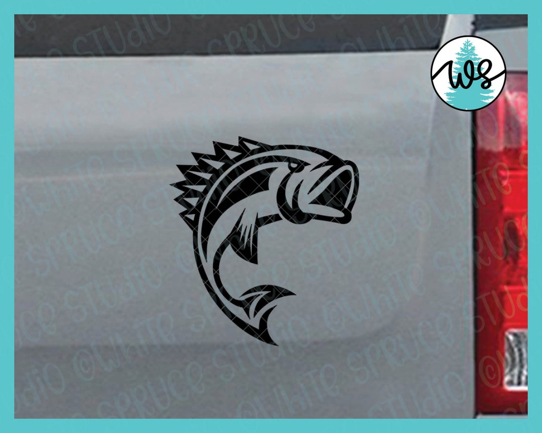 Fish Decal, Permanent Vinyl Decal, Fish Window Sticker, Fish Logo, Fish ...
