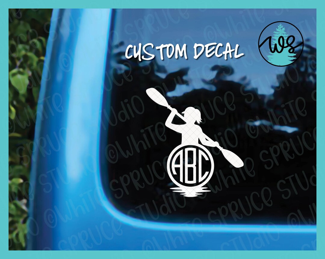 Custom Kayak Decal, Custom Kayak Monogram Decal, Personalized Kayak ...