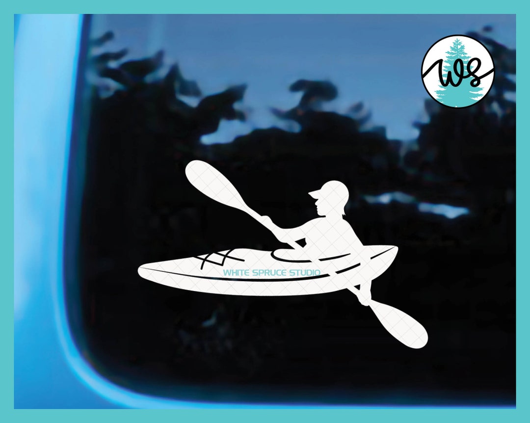 Kayak Decal, Woman Kayak Decal, Kayak Window Decal, Kayak Logo Decal ...