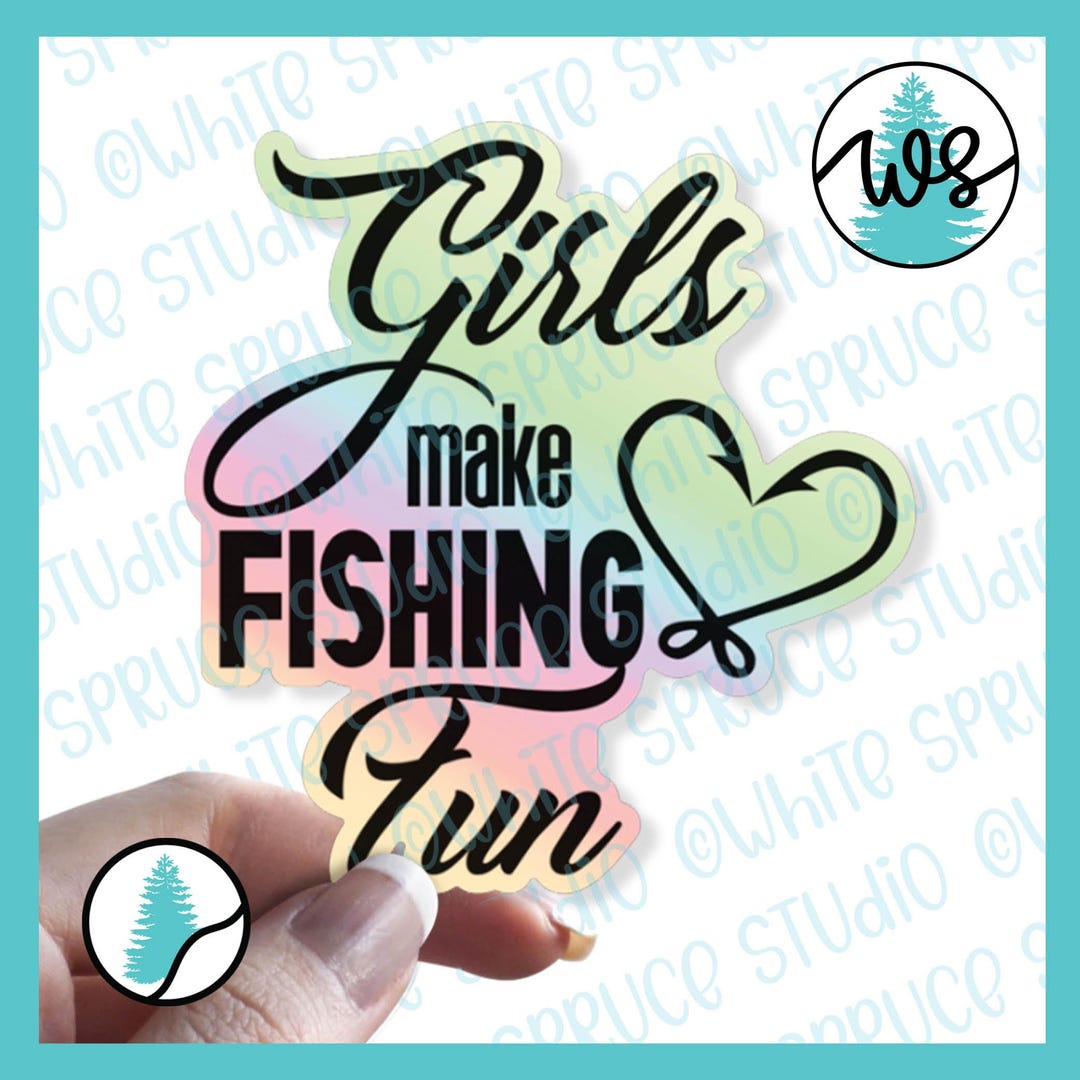 Holographic Fishing Sticker, Fish Hook Sticker, Fishing Sticker Decal ...