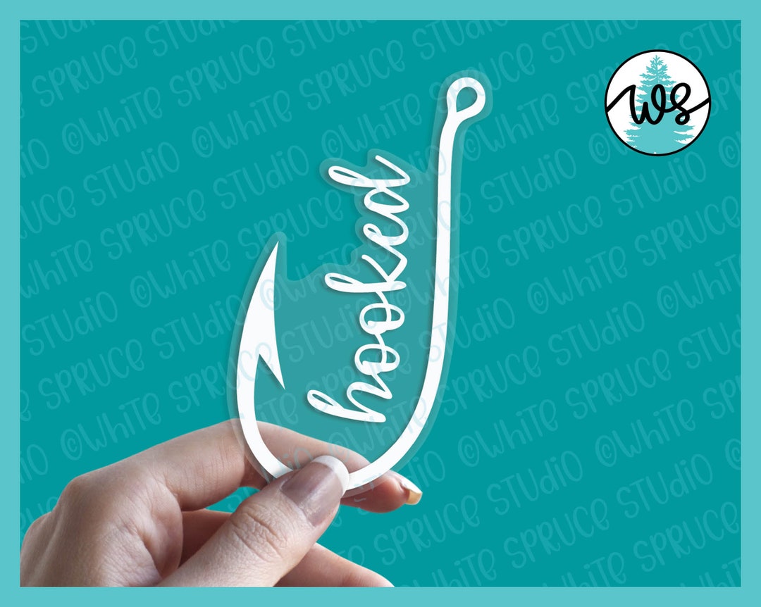 Fishing Sticker, Hooked Sticker, Fish Hook Sticker, Transparent Fishing ...