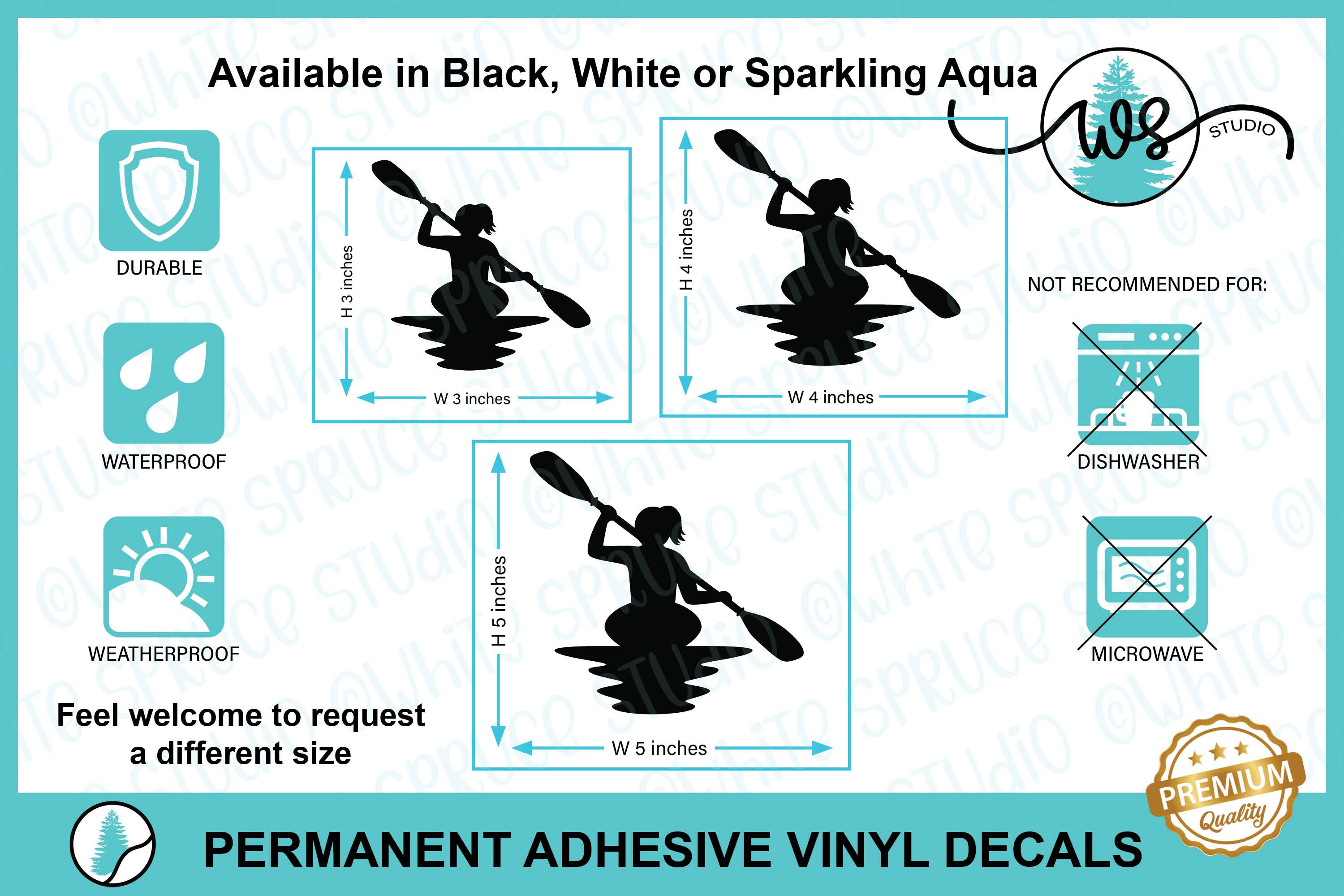 Kayak Decal, Woman Kayak Decal, Kayak Window Decal, Kayak Logo Decal ...