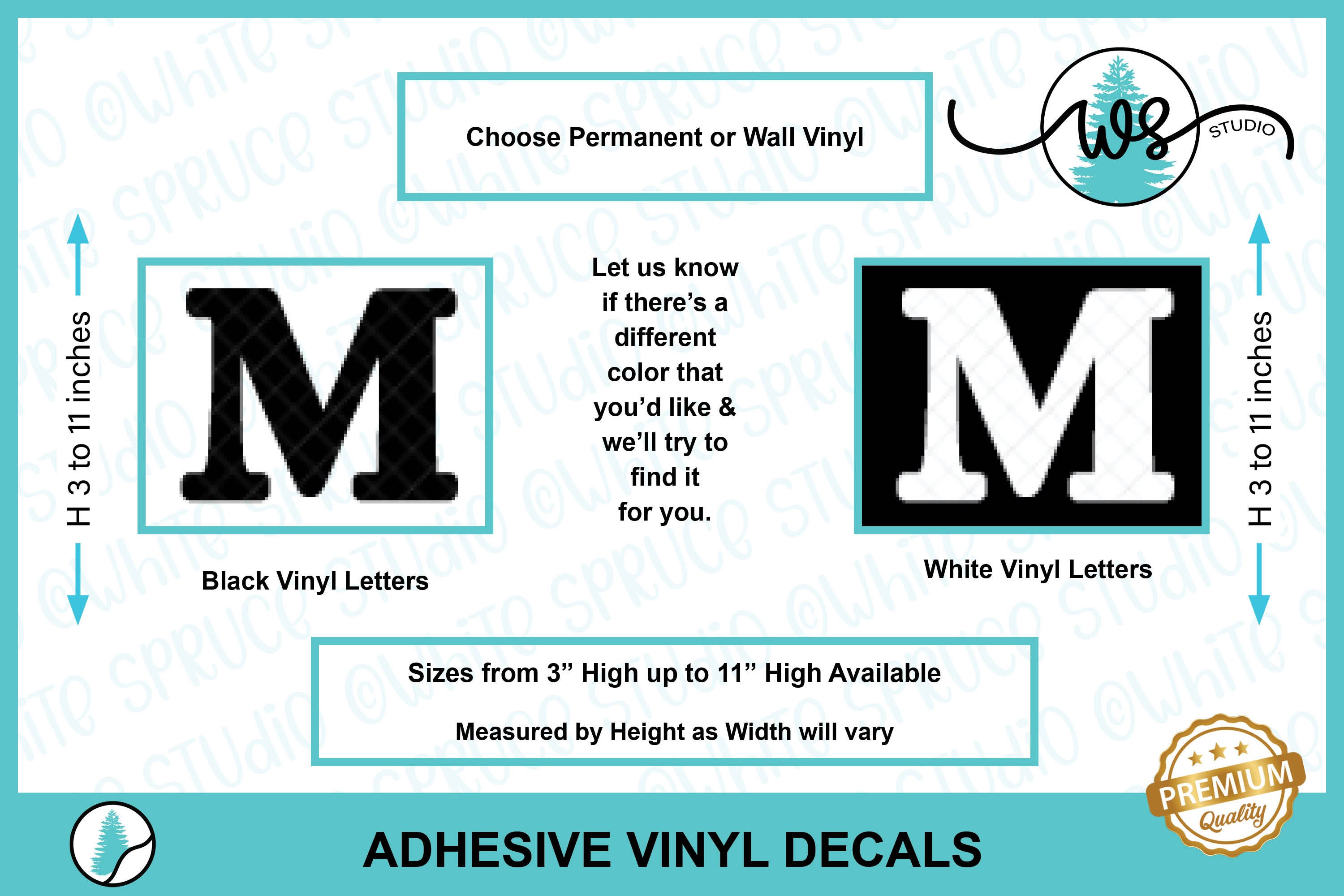 Monogram Wall Decal, Vinyl Letter Decal, Wall Decal Letter, Permanent ...