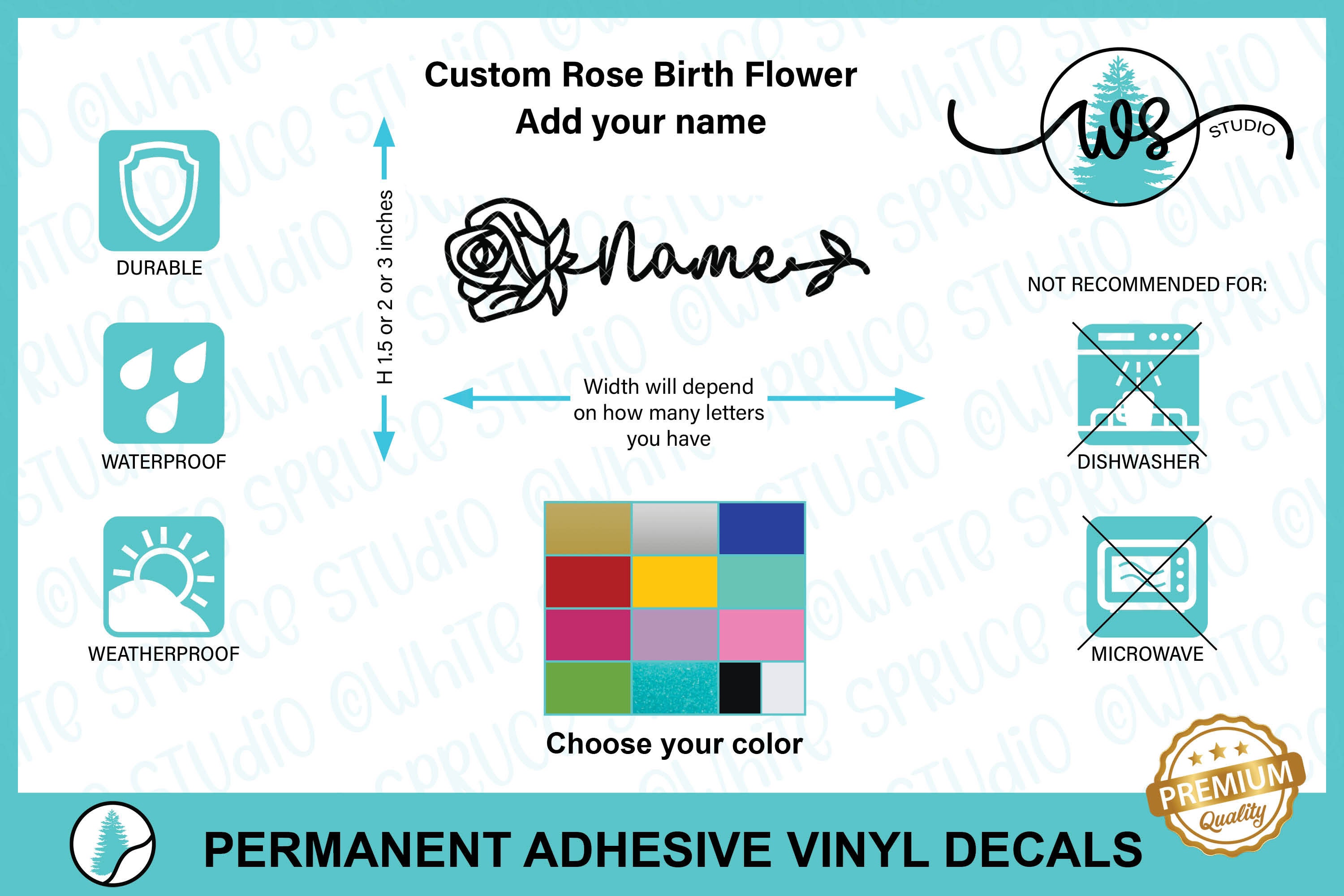Rose Flower Decal Custom Rose Flower Decal Flower Car Decal - Etsy