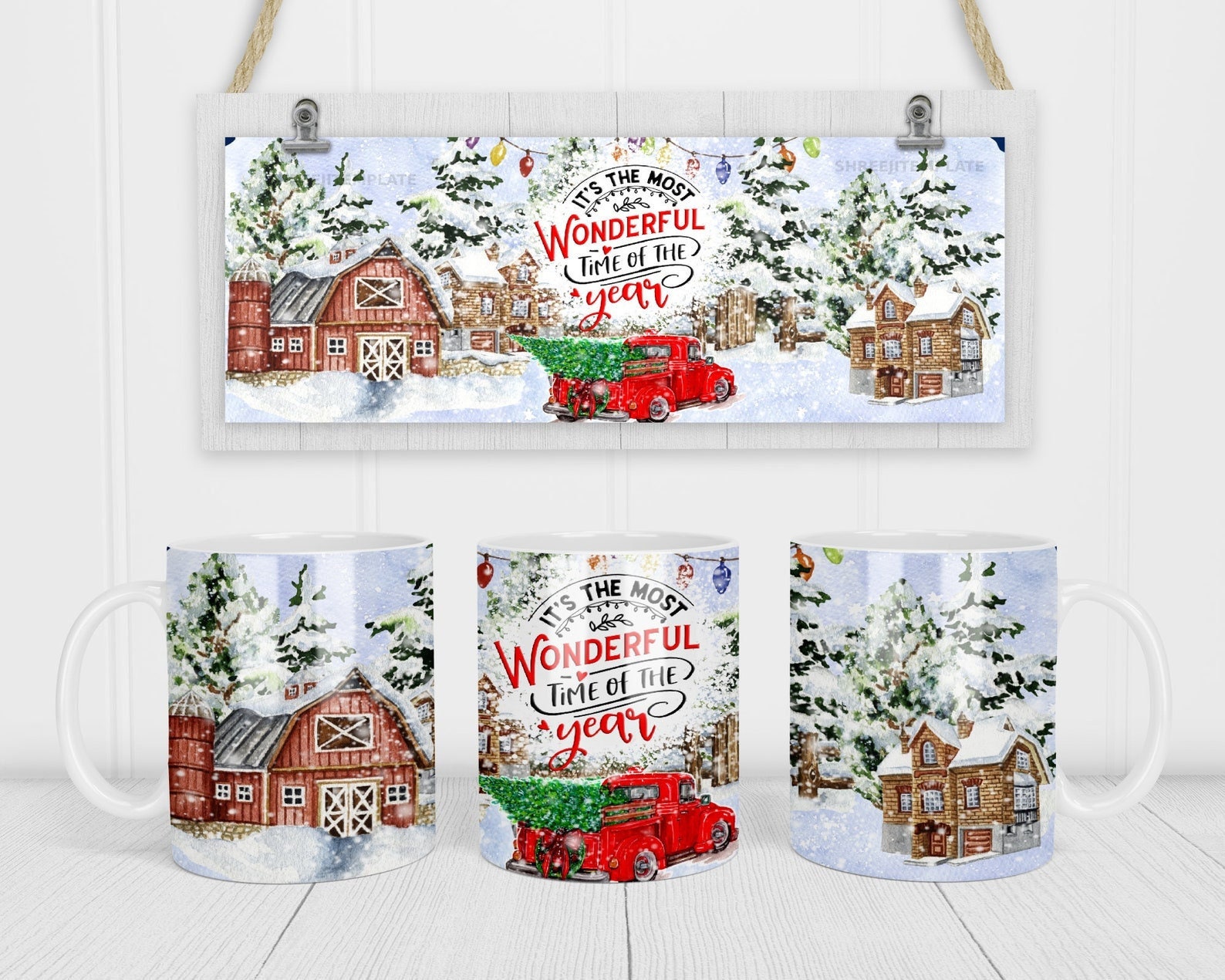 Christmas Mug Holiday Sublimation Template Sublimation - Etsy