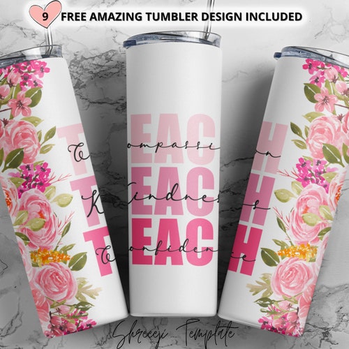 20 Oz Skinny Tumbler Teacher Life Sublimation Design PNG - Etsy