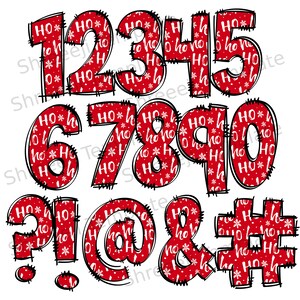 Christmas Alphabet Letters PNG Bundle,hoho Doodle Letters, Hand Drawn ...