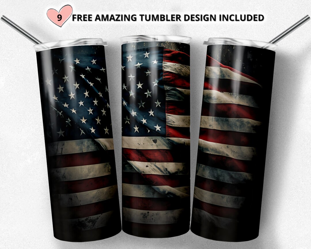 USA Flag Sublimation Tumbler |american Flag USA | Sublimation Designs ...