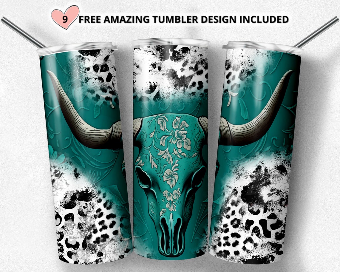 Cowhide Aztec Tumbler Designs, Seamless AZTEC 20oz Skinny Tumbler Wrap ...
