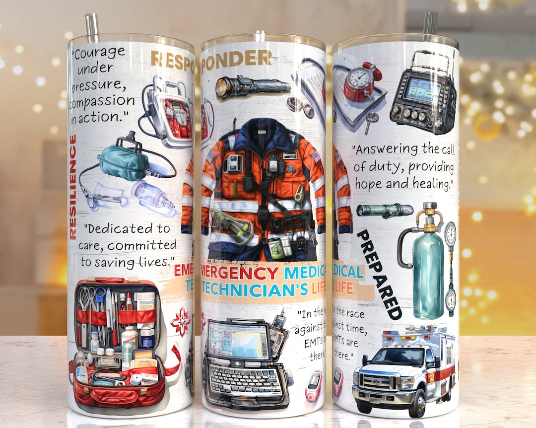 EMT (emergency Medical Technician) 20oz Skinny Tumbler Sublimation ...