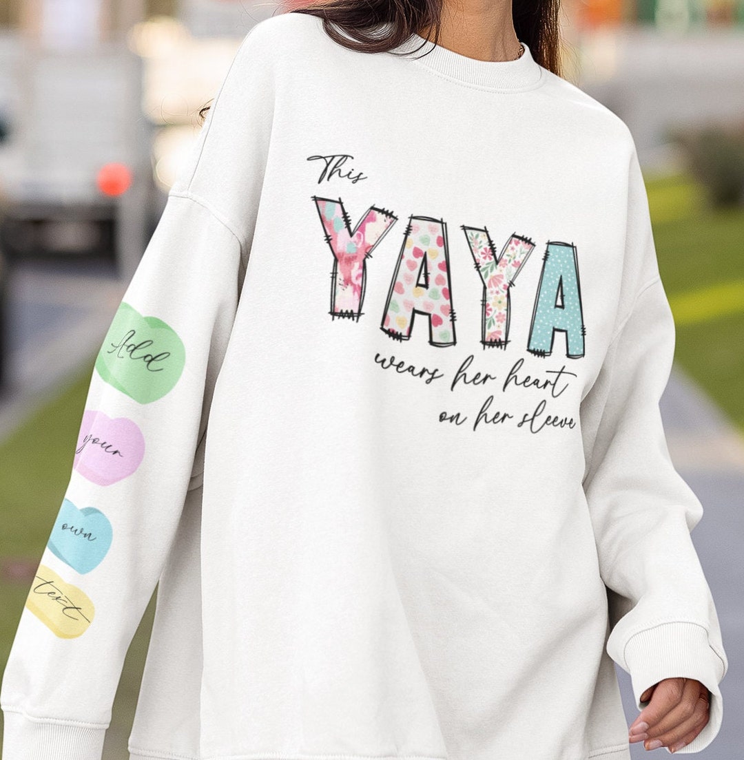 This YAYA Wears Her Heart on Her Sleeve, Valentines Png, Add Your Own ...
