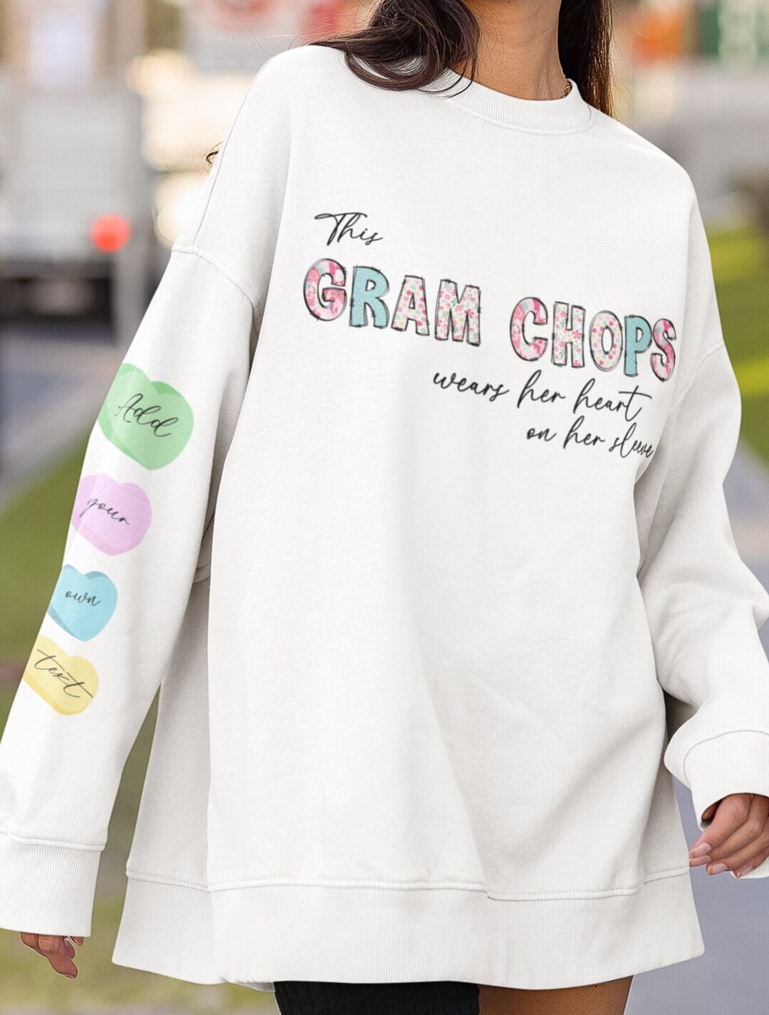 This GRAM CHOPS Wears Her Heart on Her Sleeve, Add Your Own Names ...