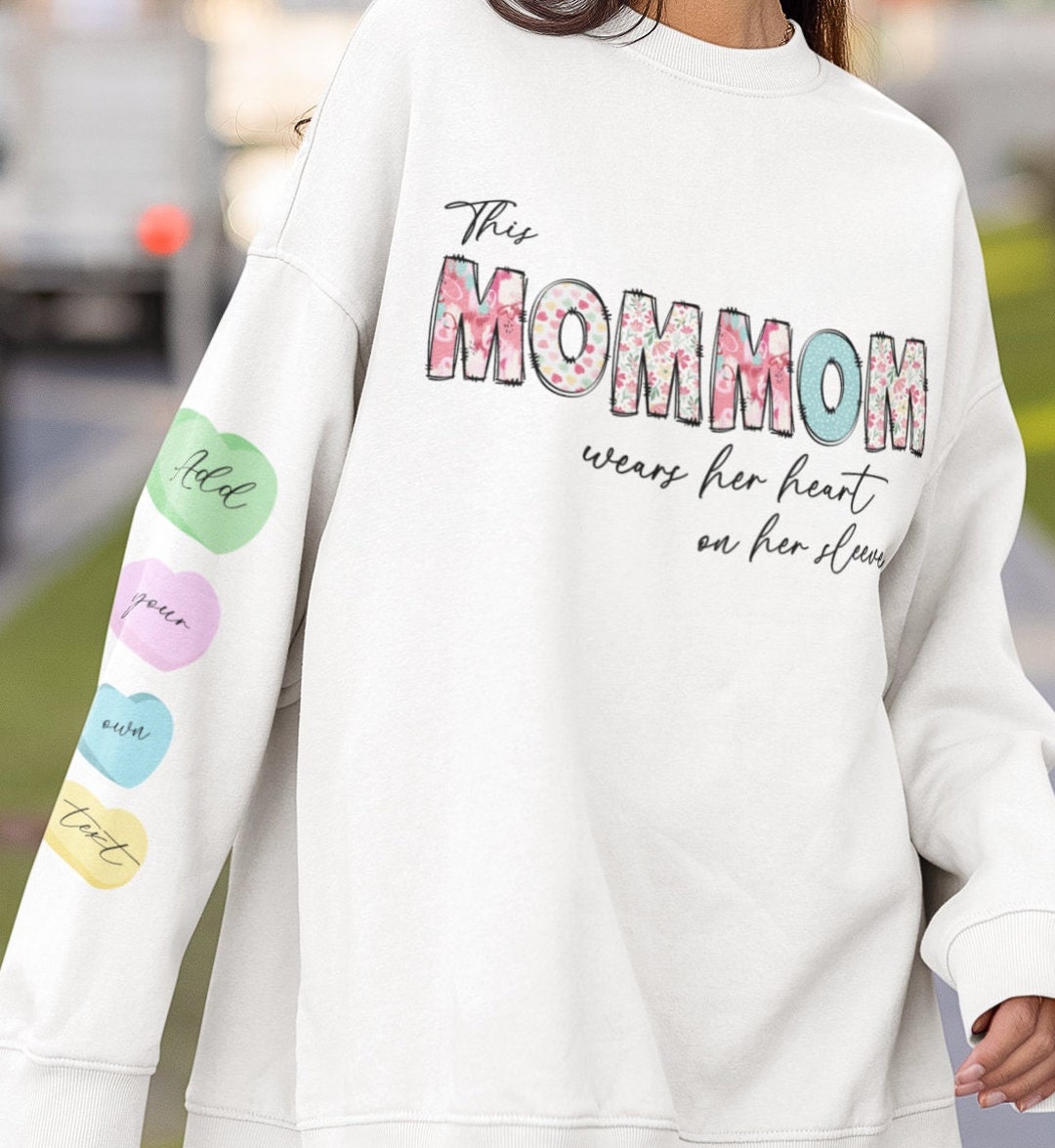 This MOMMOM Wears Her Heart on Her Sleeve, Valentines Png, Add Your Own ...