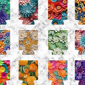 50 PNG Flower Can Cooler Sublimation Design, Can Cooler Designs, Can ...