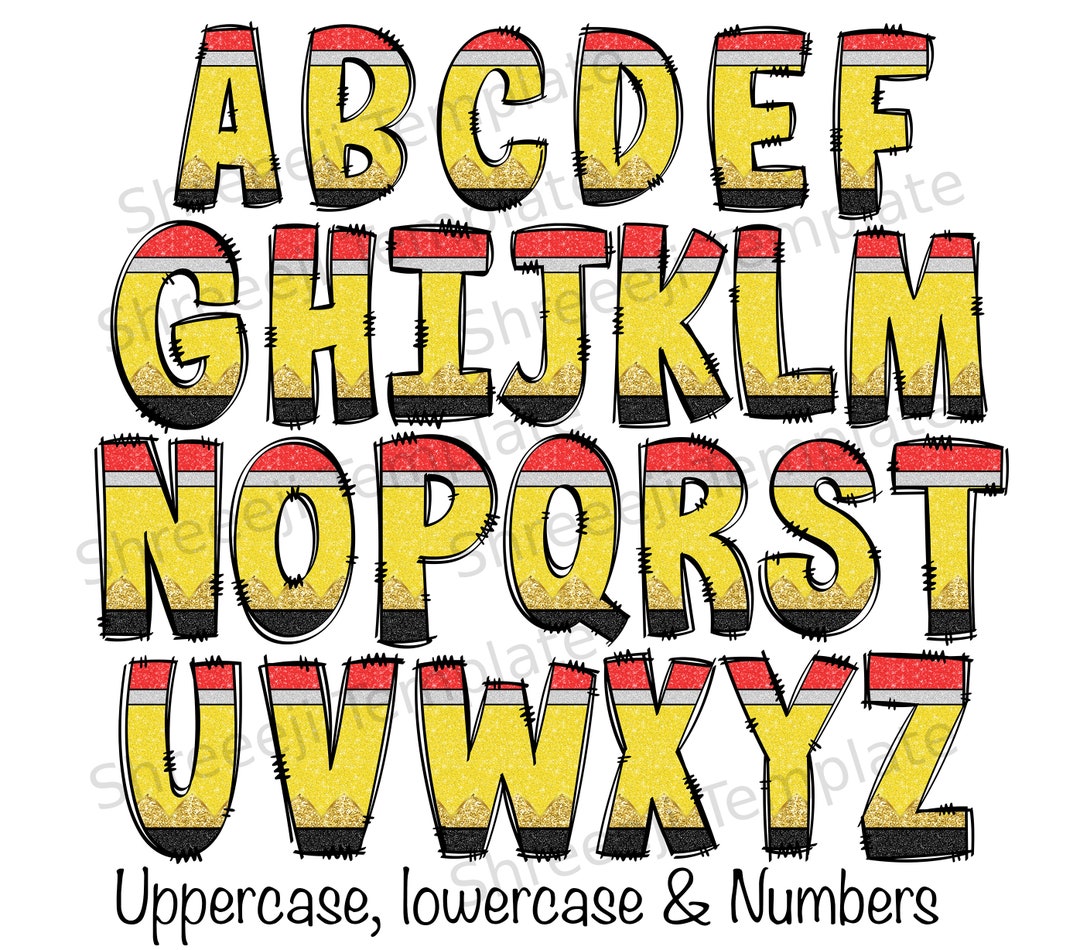 Pencil Doodle Letters Alphabet PNG | Hand Drawn Upper and Lower Case ...