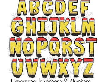 Doodle Letters Paper Alphabet PNG Hand Drawn Upper and Lower Case ...