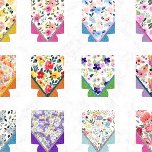 50 PNG Flower Vsplit Can Cooler Sublimation Design, Can Cooler Designs ...