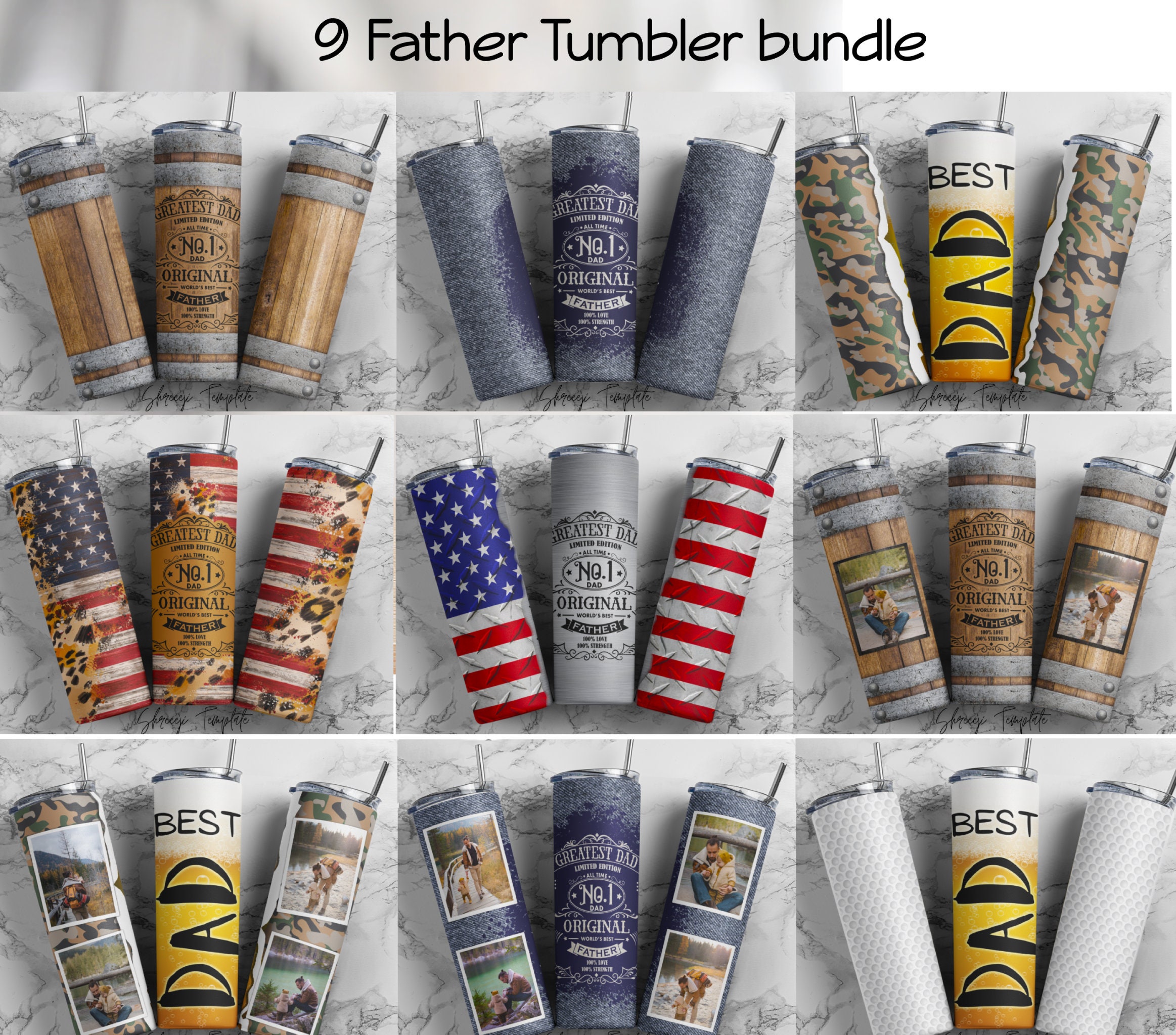 9 Dad/father Tumbler Design Bundle Sublimation Designs - Etsy