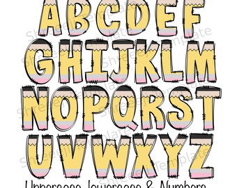 Doodle Letters Paper Alphabet PNG Hand Drawn Upper and Lower Case ...