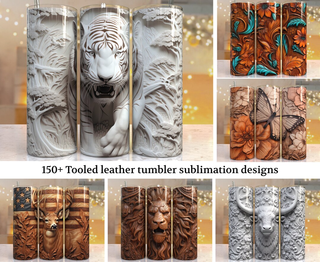 150+ 3d Tooled Tumbler Designs, Seamless 20oz Skinny Tumbler Wrap ...