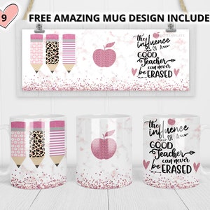 Teacher Pink Glitter Mug Sublimation Template Sublimation | Etsy