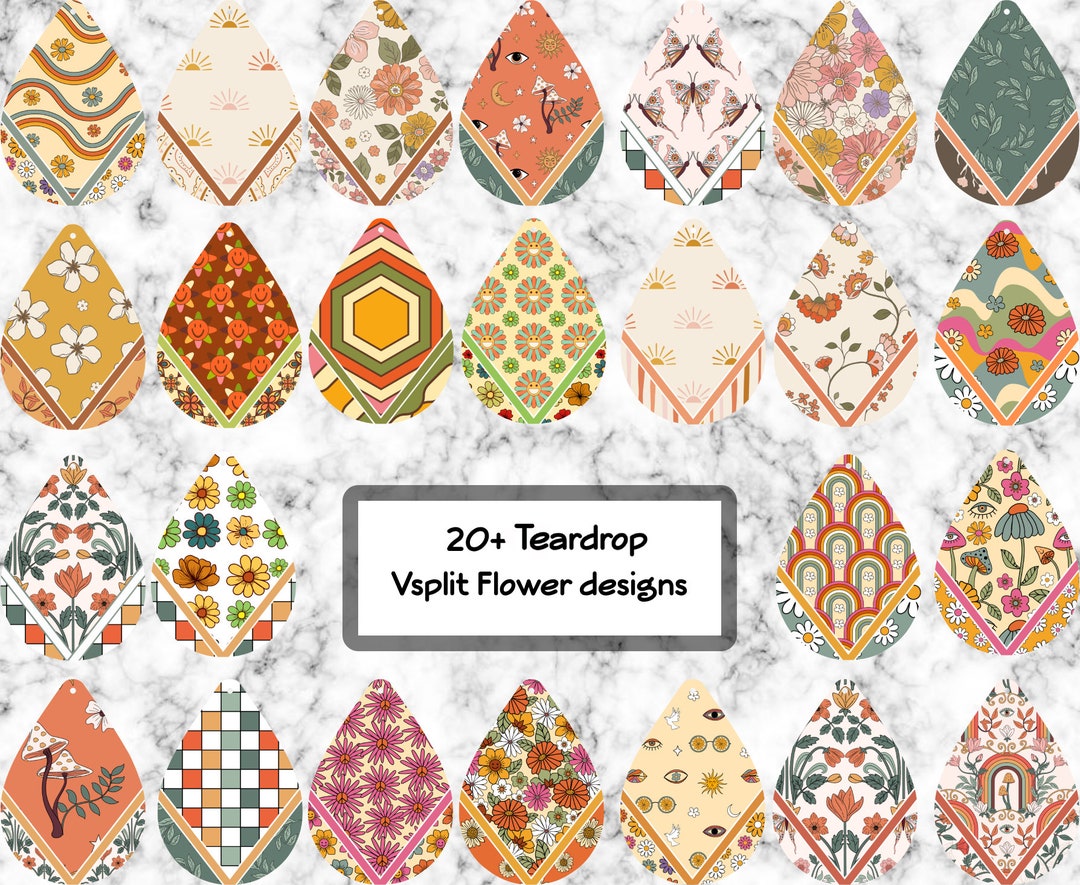 20+ PNG Vsplit Floral Tear Drop Sublimation Design, Tear Drop Designs ...