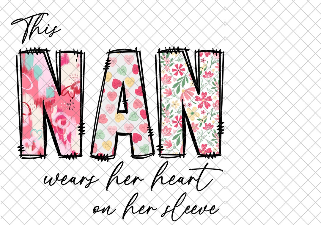 This NAN Wears Her Heart on Her Sleeve, Add Your Own Names | Digital ...