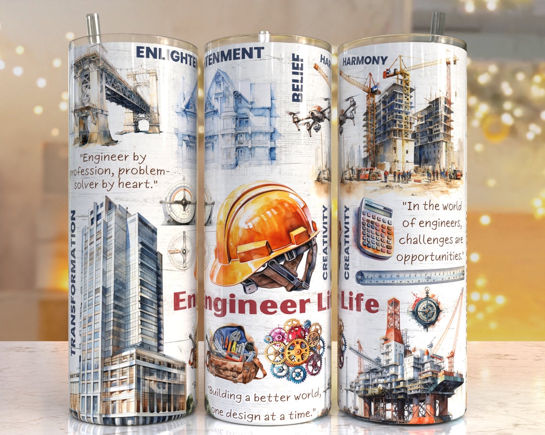 Engineer Life 20oz Skinny Tumbler Sublimation Designs, Engineer Life ...