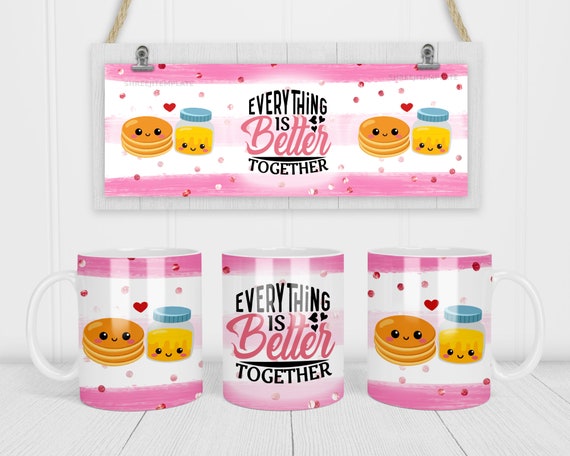 11oz & 15oz Best Friend Better Together Pancake and Honey Mug | Etsy