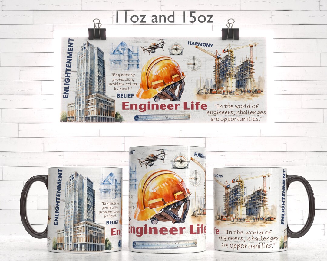 Engineer Life Mug Sublimation Template - Sublimation Designs -11oz Mug ...