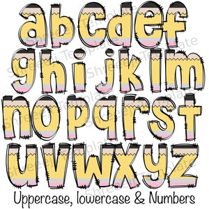 Pencil Doodle Letters Alphabet PNG | Hand Drawn Upper and Lower Case ...