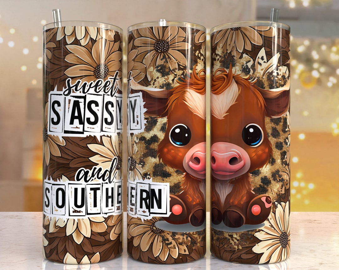Sassy Southern Cow Tumbler PNG, Sassy Southern Cow Sublimation, 20 Oz ...