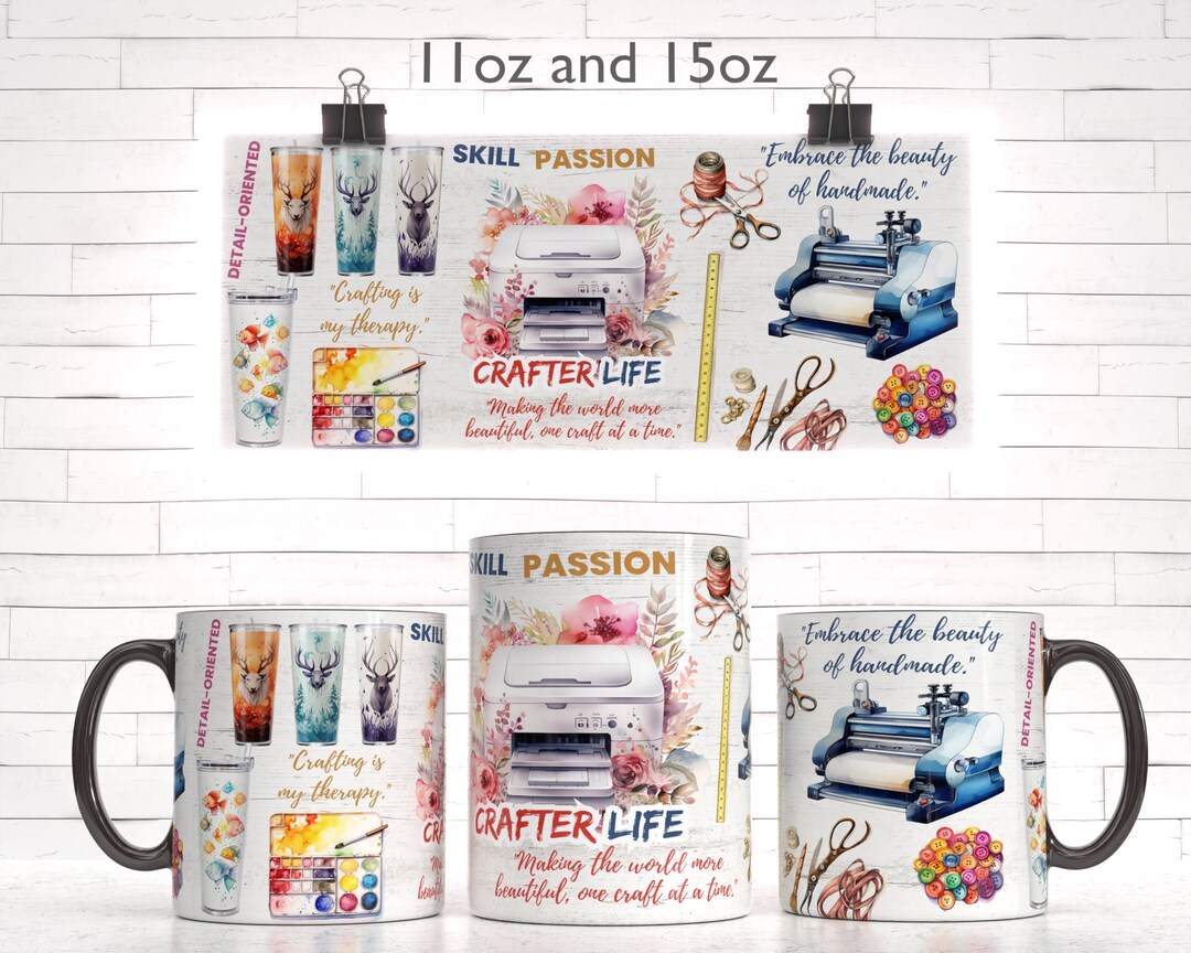 Crafter Life Mug Sublimation Template - Sublimation Designs -11oz Mug ...