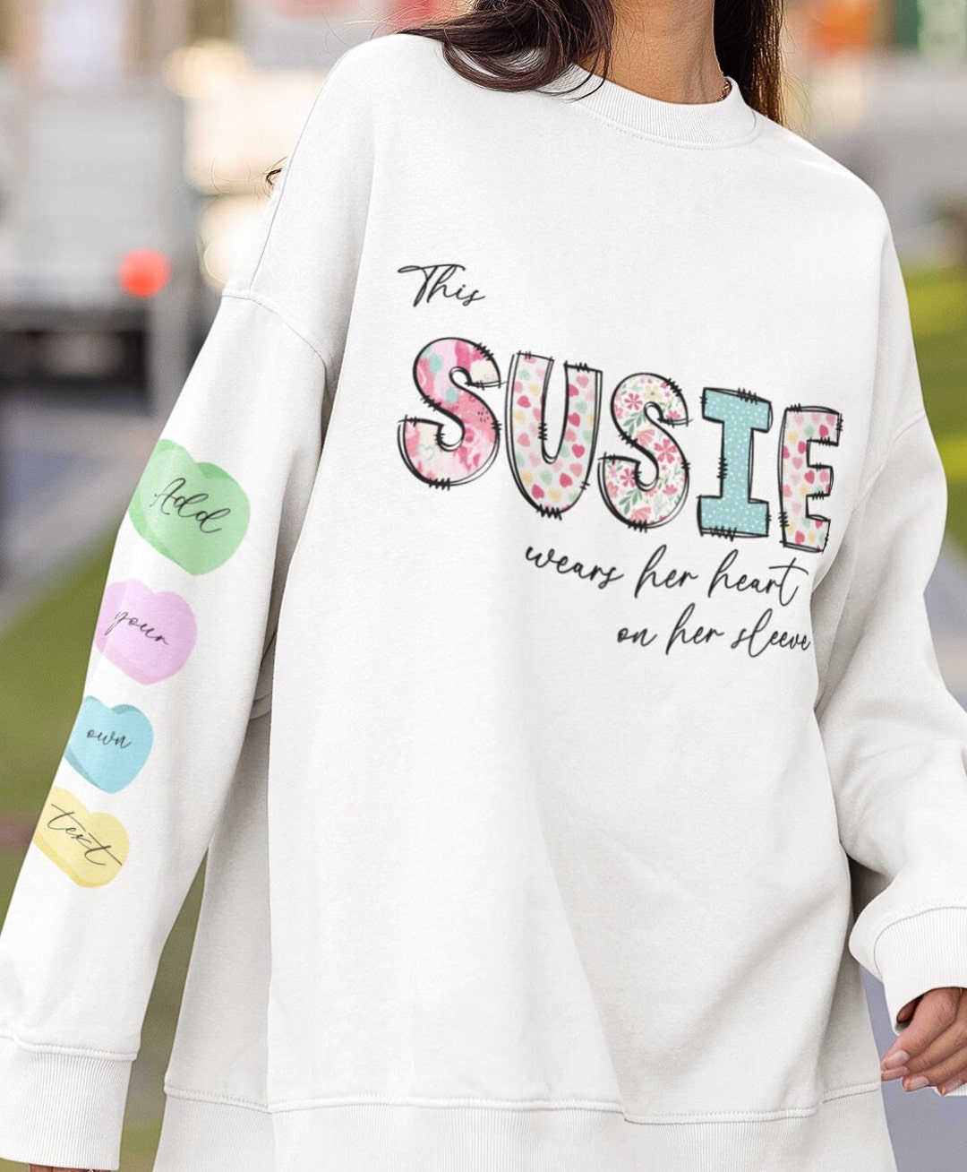 This SUSIE Wears Her Heart on Her Sleeve, Valentines Png, Add Your Own ...