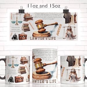 Lawyer Life Mug Sublimation Template - Sublimation Designs -11oz Mug ...