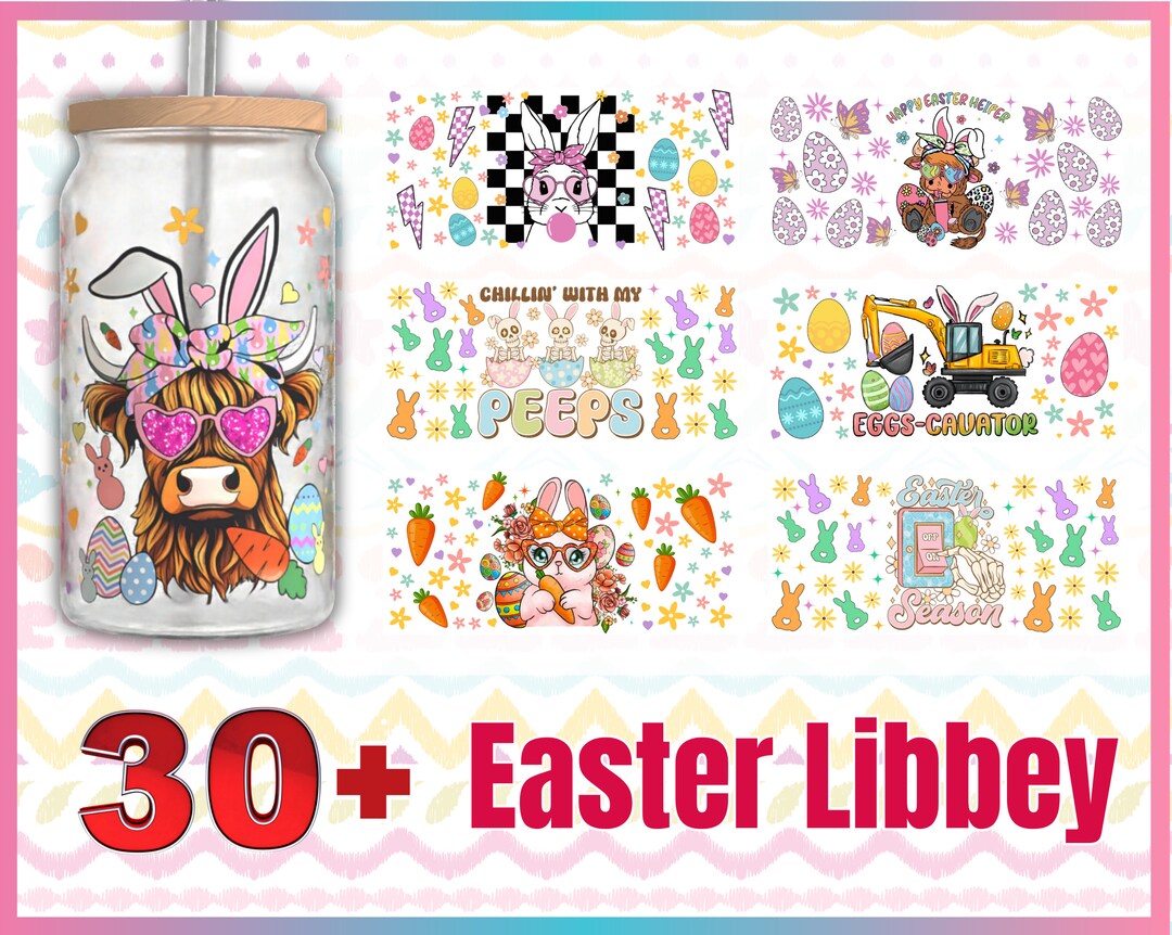 30+ Easter Libby Wrap Glass Can Wrap - Digital Download SVG Files for Cricut -wrap Template ...