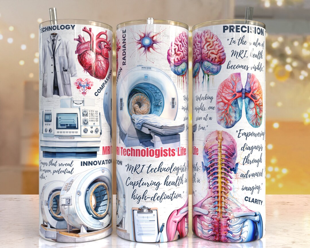 Mri Technologists 20oz Skinny Tumbler Sublimation Designs, MRI ...