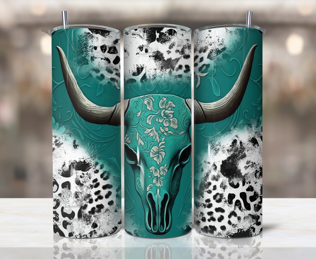 Cowhide Aztec Tumbler Designs, Seamless AZTEC 20oz Skinny Tumbler Wrap ...