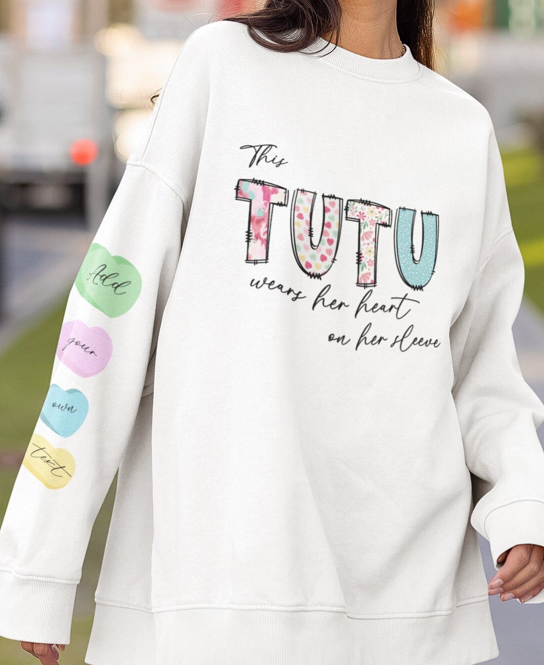 This TUTU Wears Her Heart on Her Sleeve, Valentines Png, Add Your Own ...