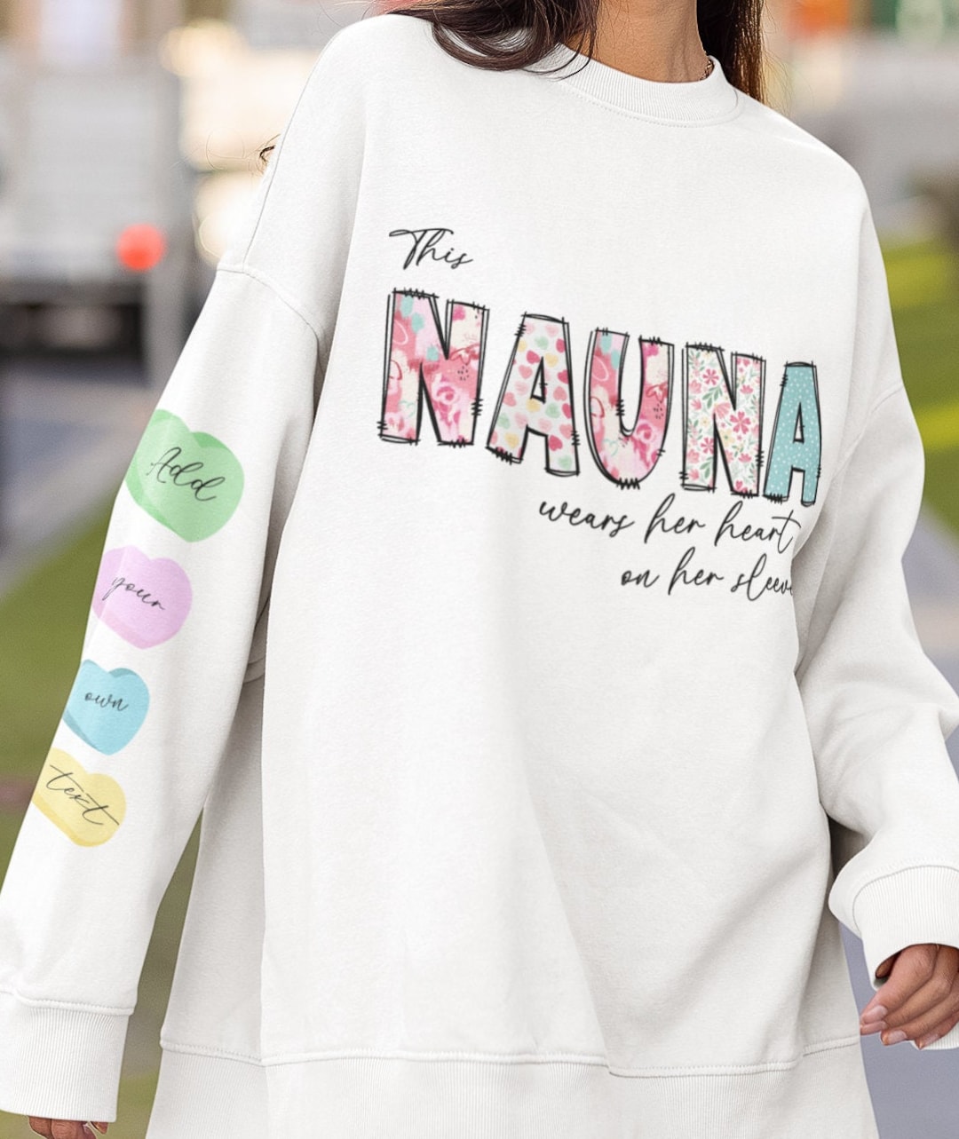 This NAUNA Wears Her Heart on Her Sleeve, Add Your Own Names | Digital ...