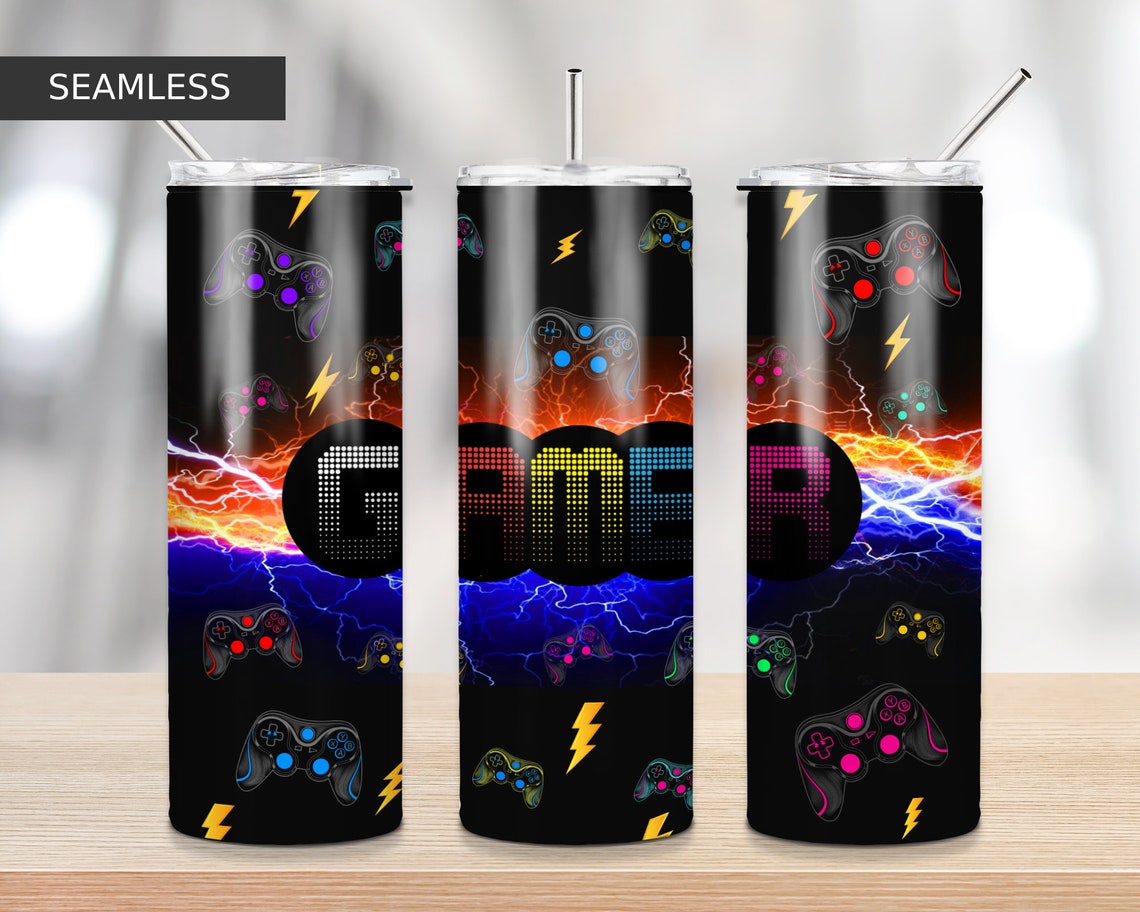 Gamer Tumbler Sublimation Designs Download PNG, Game Tumbler Wrap ...