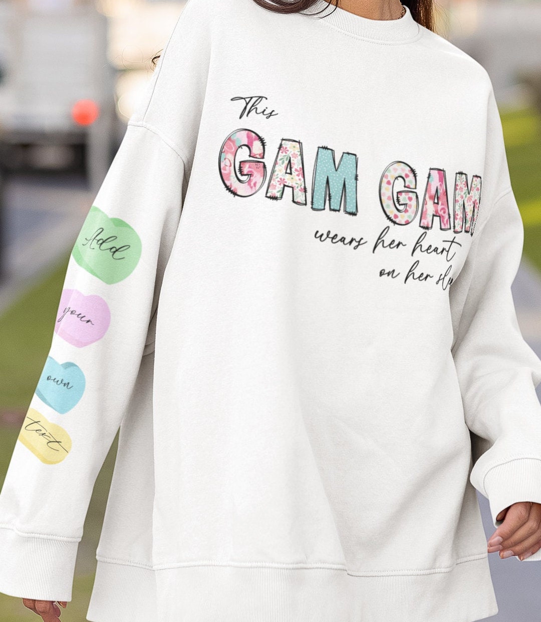 This GAM GAM Wears Her Heart on Her Sleeve, Valentines Png, Add Your ...