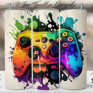 Gamer Tumbler Sublimation Designs Download PNG, Game Tumbler Wrap ...