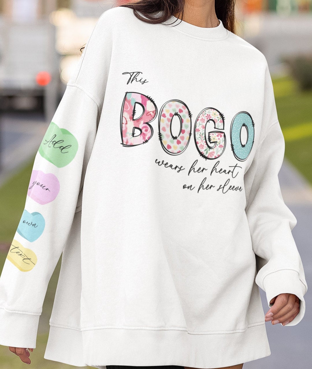 This BOGO Wears Her Heart on Her Sleeve, Valentines Png, Add Your Own ...