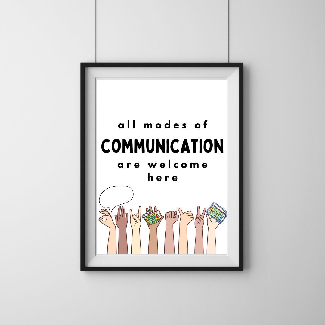 All Modes of Communication Are Welcome Here Poster, Speech Language ...